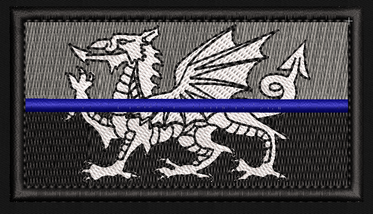 9x5 cm Embroidered Welsh Thin Line Patch - uniform - emergency services ...
